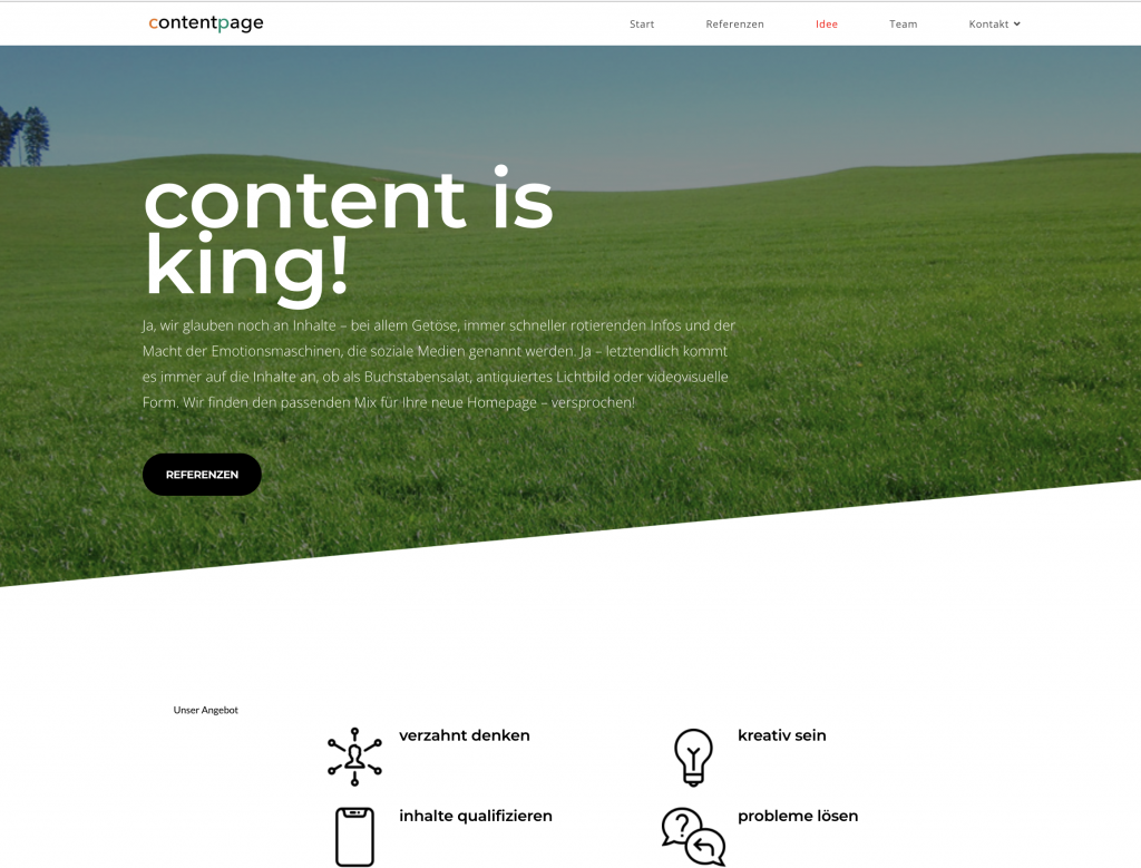 Referenzen | contentpage | Websites • Homepages mit coolem Content ...